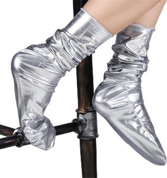 Generic Chaussettes d&eacute;contract&eacute;es pour homme - Tendance - R&eacute;fl&eacute;chissantes - Confortables - R&eacute;sistantes - Coupe basse - Pour femme, Argent&eacute;., Taille unique