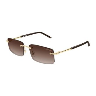 Montblanc Montblanc - Lunettes de soleil rectangulaires sans monture - Homme - Accessoires - Jaune - Taille: 56 MM