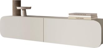 Mirjan24 TV-Lowboard Roteli 2D, Griffloses Öffnungssystem, 2 Klappe/Tür, TV-Board Sideboard, Unterschrank, Fernsehschrank, TV-Tisch, Fernsehtisch (Cashmere)