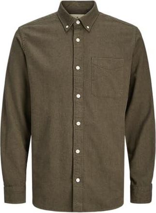 Jack & Jones Jprblubrook Twill Solid L/S T-Shirt Sn, Gris Pierre, M Hommes