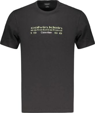 Calvin Klein T-Shirt mit Rundhalsausschnitt und kurzen &Auml;rmeln - - Tops - Herren - Schwarzk - M
