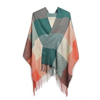 Miss Lulu &Eacute;charpe dhiver pour Femme, &eacute;charpes et ch&acirc;les pour Femme en Tartan, Enveloppant et Chaud, Doux comme Le Cachemire, Vert, Taille Unique