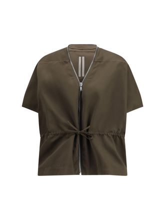 Rick Owens Womens Satin Jacket Dark Dust Polyester