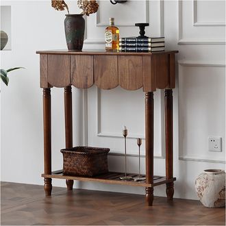 Generic Schmaler Sofatisch aus Massivholz for hinter der Couch, Akzenttisch im Vintage-Eingangsbereich, Konsolentisch for Wohnzimmer, Flur, Eingang, mit Schub