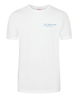 MC2 Saint Barth Softes T-Shirt mit O-Neck und Sportwagen-R&uuml;ckenprint in