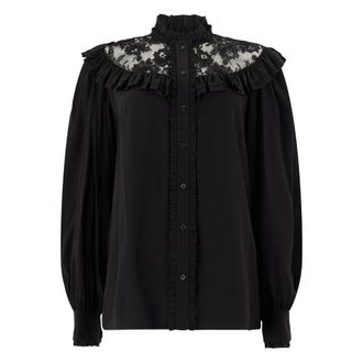 Chlo&eacute; Seidenbluse mit R&uuml;schen - - Blouses & Shirts - Damen - Schwarzk - S