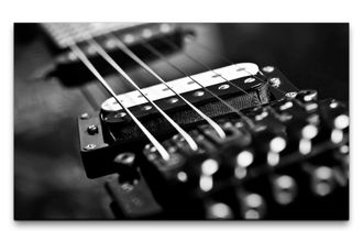 Paul Sinus Art Bilder XXL Saiten einer E-Gitarre 120x70cm Wandbild auf Leinwand