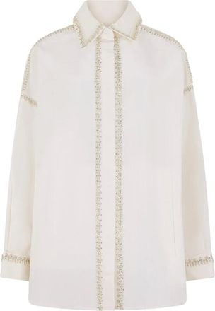 Valentino Garavani Femme, Blouses et Chemises, Blanc, Taille: 36 FR Chemise D&eacute;contract&eacute;e en Soie
