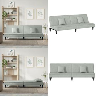 vidaXL Schlafsofa Hellgrau Samt - Samtsofa - Schlafsofa - Wohnlandschaft - G&auml;stebett - Sofa Bett - Home & Living