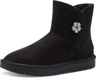 Marco Tozzi Damen Stiefeletten ohne Absatz Boots Gefüttert, Schwarz (Black), 42