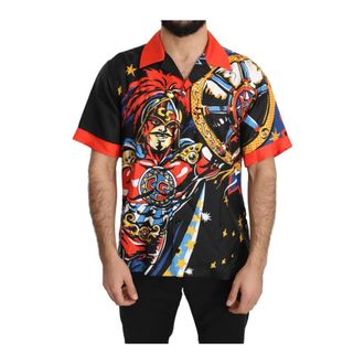 Dolce & Gabbana Seidenes Mehrfarbig Bedrucktes Freizeithemd - - Shirts - Herren - Mehrfarbig - S