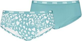 Puma Lot de 2 Hipsters imprimés pour Femme, Menthe, XS
