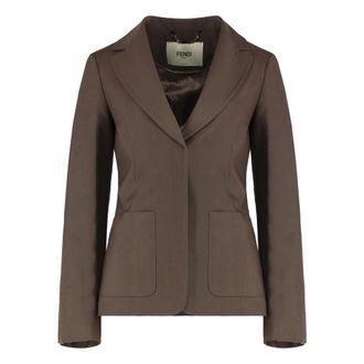 Fendi Woll-Mohair-Mischung Blazer - - Jackets - Damen - Braun - 2XS