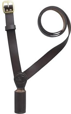 Generic Porte-drapeau en cuir marron - Ceinture de transport pour adultes - Bandoulière en cuir véritable avec boucle en laiton - Pour militaires, gardes dhon