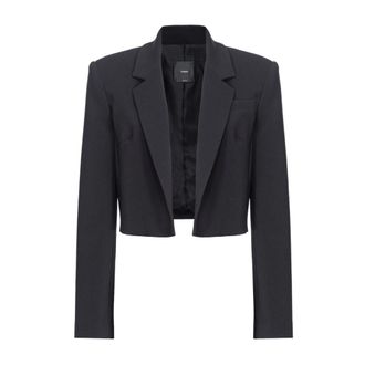 Pinko Schwarze Bolero-Jacke aus Stretch-Krepp - - Jackets - Damen - Schwarzk - L