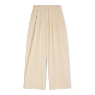 Motivi High-waisted palazzo pants with pleats - - Trousers - Damen - Wei&szlig; - 2XL