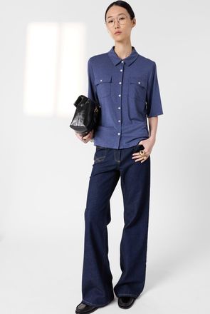 Gerard Darel T-shirt polo boutonn&eacute; - MYLA - Indigo