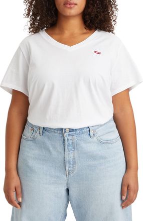 Levi's Damen Plus Size V-Neck Tee T-Shirt, Bright White, 1XL