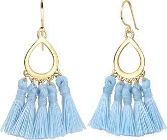 Elli Ohrringe Damen Hänger Tassel Boho Festival in 925 Sterling Silber Vergoldet