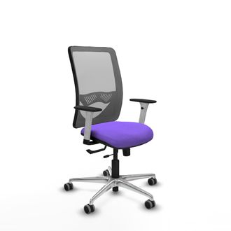 Piqueras y Crespo Stuhl mit Lendenwirbelst&uuml;tze Zulema mit wei&szlig;en und schwarzen Armlehnen, ausgestattet mit Syncro/Traslack und Schneideschaum, mit Rollen 65 mm, Parkett