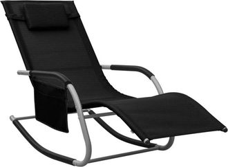 vidaXL Chaise longue Textil&egrave;ne Noir et gris