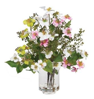 Nearly Natural 4687 Blumenarrangement aus Seide, Dogwood, Sortiert