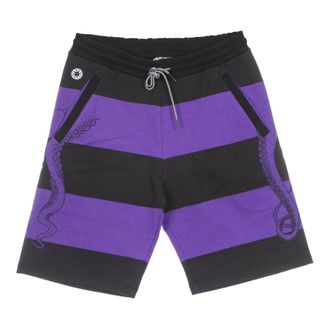 Octopus Lila Sweatshorts Elastischer Bund Seitentaschen - - Shorts - Herren - Lila - L