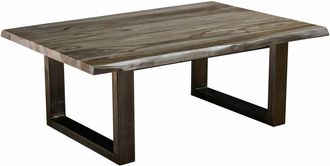 Massivmoebel24 Couchtisch Sheesham 120x80x45 smoked oak lackiert Plattenst&auml;rke 3,5cm freeform 0319