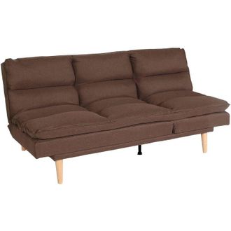 Hhg Schlafsofa HHG 368, G&auml;stebett Schlafcouch Couch Sofa, Schlaffunktion Liegefl&auml;che 180x110cm Stoff/Textil braun