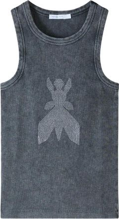 Patrizia Pepe Femme, Tops, Gris, Taille: 38 FR Top en jersey c&ocirc;tel&eacute;