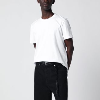 Saint Laurent Wei&szlig;es Small Fit De T-Shirt Aus Baumwolle
