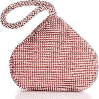 Babeyond Pochette pour femme avec perles - Style ann&eacute;es 1920 - Pour f&ecirc;te costum&eacute;e, mariage et usage quotidien, Or rose, Taille unique