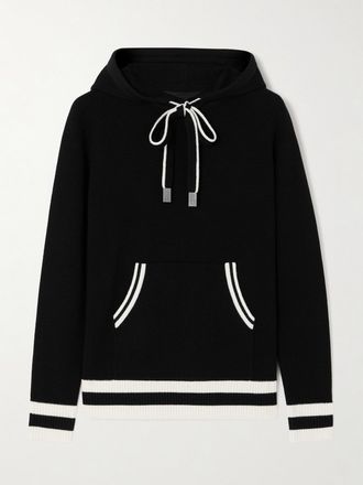 Perfect Moment Hayley Zweifarbiger Hoodie Aus Merinowolle - Schwarz