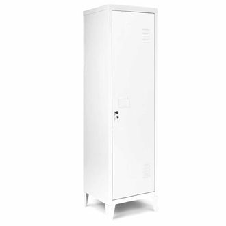 IDMarket Armoire vestiaire Ester 1 Porte métal Blanc Design Industriel