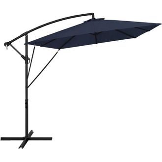 ML Design ML-Design Parasol D&eacute;port&eacute; &Oslash;330 cm Bleu Marine en Aluminium avec Manivelle, Protection UV50+ Tissu Imperm&eacute;able, Mod&egrave;le Inclinable et Pivotant 360&deg;