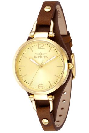 Invicta Wildflower 49589 Damenuhr - Quarzwerk - Edelstahl mit goldenem Zifferblatt - 32 mm