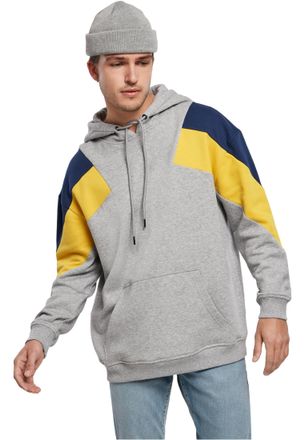 Urban Classics Oversize 3-Tone Hoody Grey/Honey/darkblue XXL