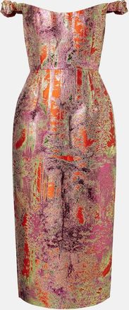 Markarian Off-Shoulder-Midikleid Amina aus Brokat