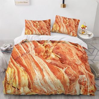 Generic Bettw&auml;sche 135x200 Lava Bettw&auml;sche Sets Moderne Kunst Bettenset 3D Druck Weich Microfaser Kinderbettw&auml;sche mit Rei&szlig;veschluss und 2 Kissenbezug f&uuml;r Jun