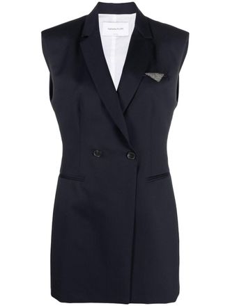 Fabiana Filippi blazer &agrave; design sans manches - Bleu