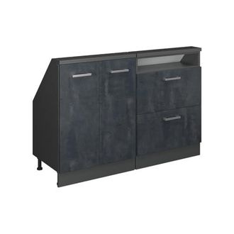 Vicco Ensembles de Meuble de Rangement sous Pente Rion, Noir B&eacute;ton/Anthracite, Lot de 2