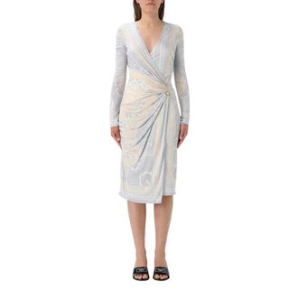 Versace Femme, Robes, Beige, Taille: 36 FR Robe Élégante en Soie