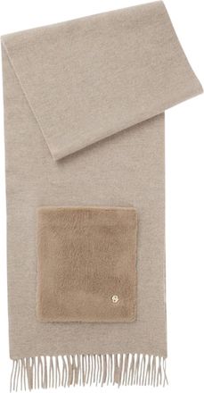 HUGO BOSS Schal, Aufgesetzte Tasche, Wollmischung (Braun)