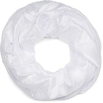 styleBREAKER Foulard femme loop léger et soyeux avec paillettes en couleurs unies, foulard tubulaire, écharpe 01016214, couleur:Blanc