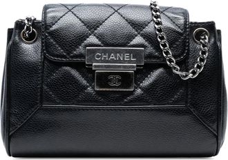 Chanel Hobo Bags - Mini Quilted Caviar Accordion Flap - Gr. unisize - in Schwarz - f&uuml;r Damen