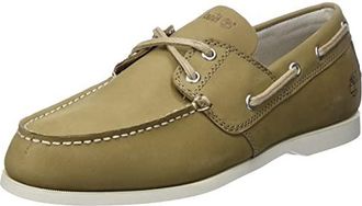 Timberland Mens Cedar Bay Leather Boat Shoes, Dark Brown, Medium Beige Nubuck, 8 UK Wide