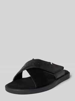 Bugatti Lederslides mit Label-Schriftzug Modell Derek