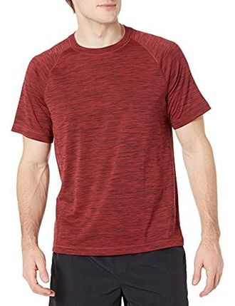 Amazon Essentials T-shirt De Bain UPF 50 À Séchage Rapide, Manches Courtes Et Coupe Ajustée Homme, Rouge Chiné, XXL