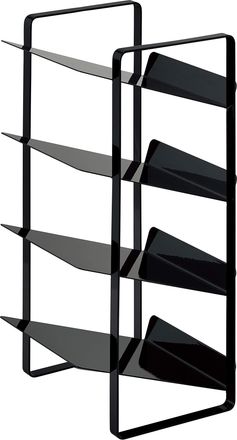 Yamazaki Tableware 4305 Tower Flaschenregal, schwarz, Stahl, minimalistisch, 20 x 20.5 x 40 cm