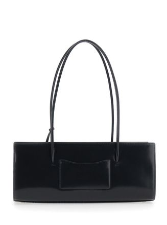Marc Jacobs Womens Shoulder Bag The Mirror Satchel Black Leather Cow